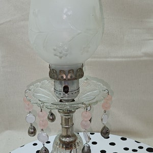 Vintage Frosted Glass Lamp - Etsy