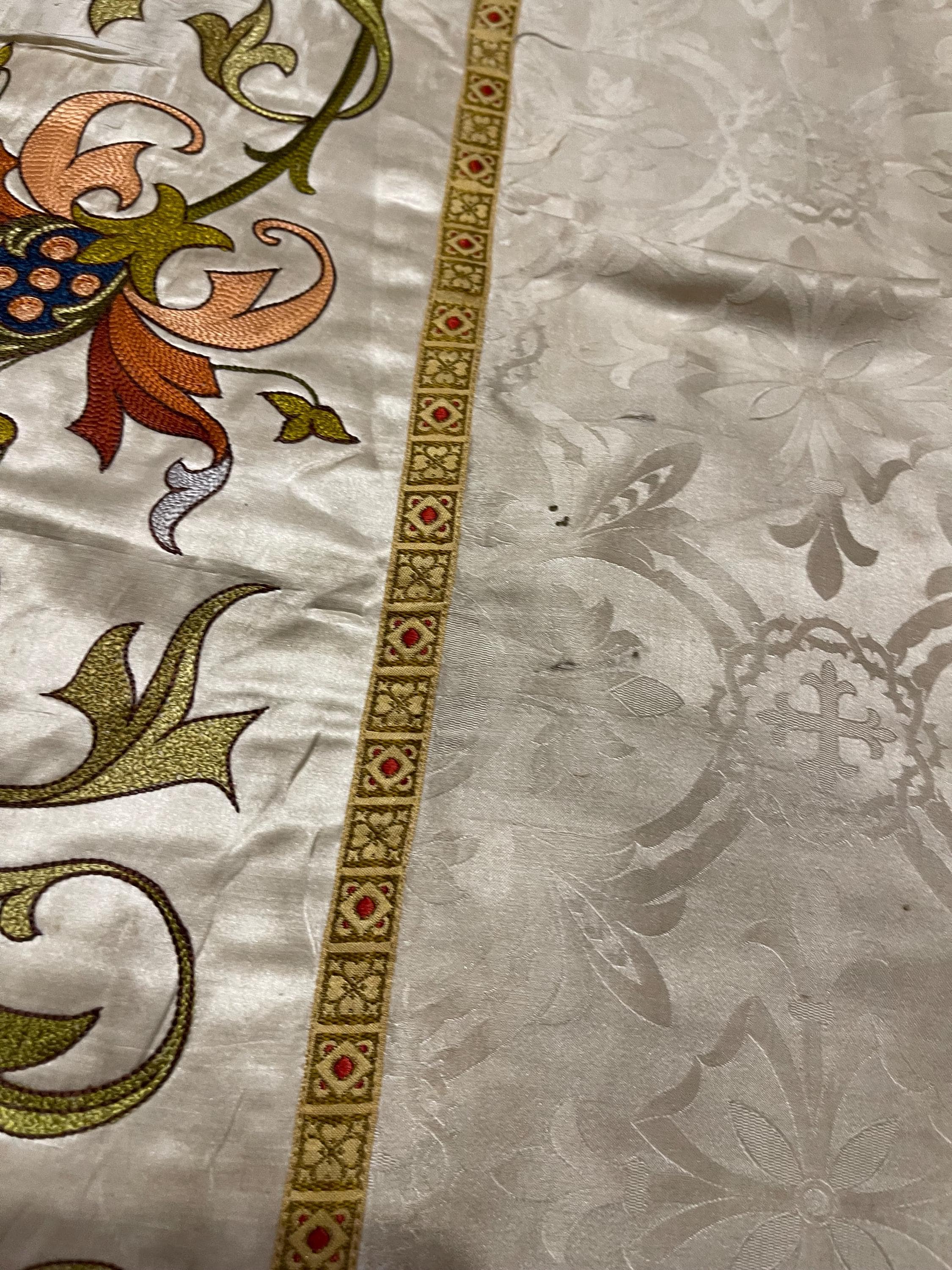 Antique Church Christian Priest IHS Embroidery Vestment, Chasuble Robe ...