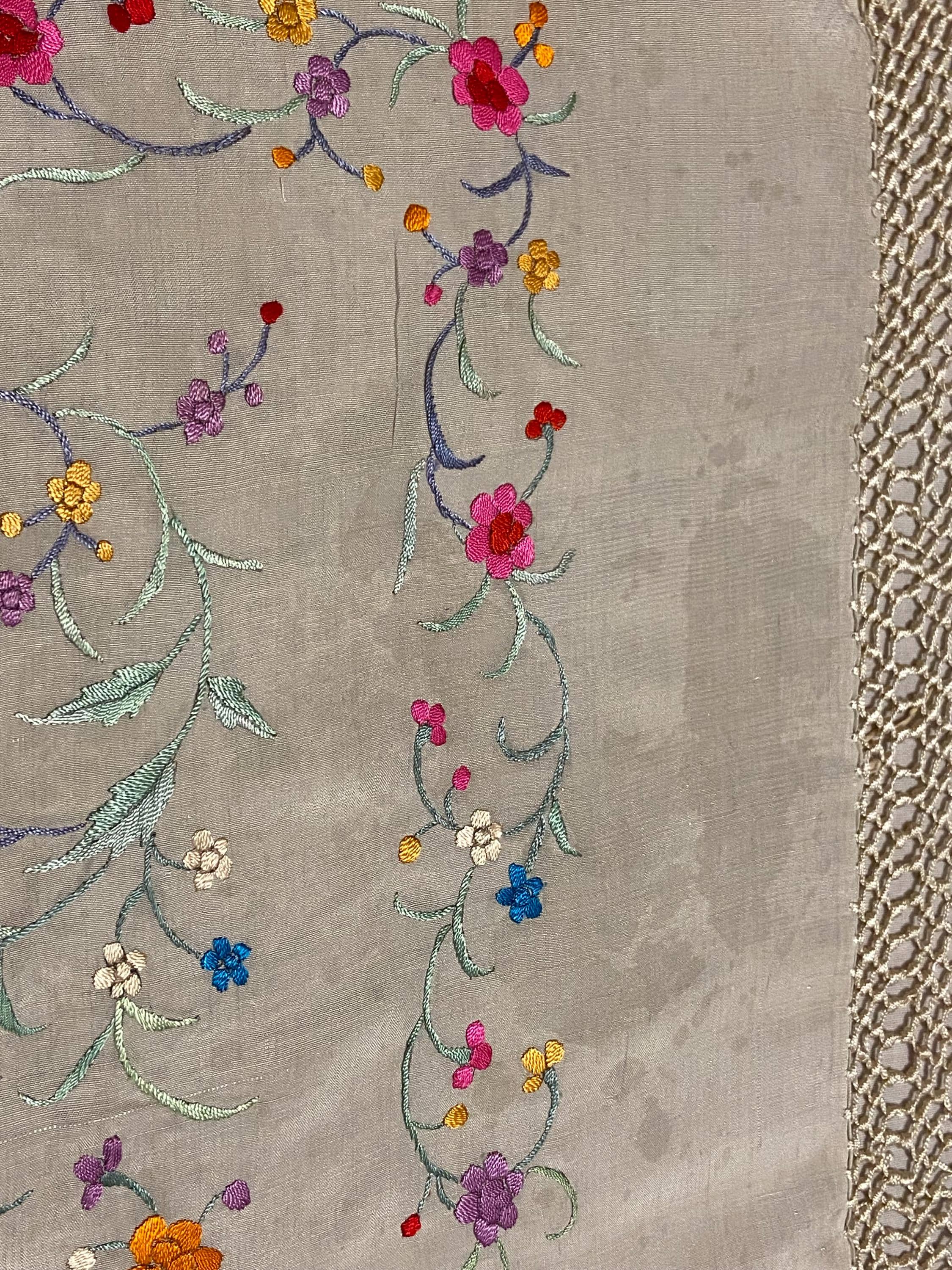 Antique Chinese Silk Rare Hand Embroidered Piano Shawl Piano Shawl ...