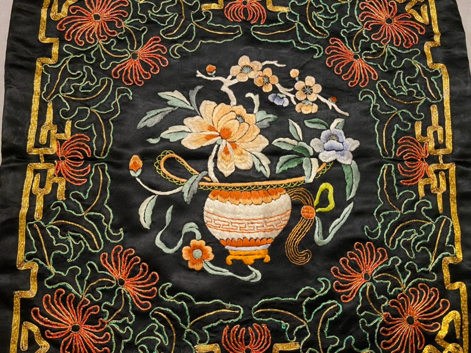 Antique Chinese Tapestry Vintage Chinese Textile Cushion Cover Antique ...