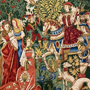 Vintage French Tapestry Antique Hand Painted Tapestry Wall Hanging ...