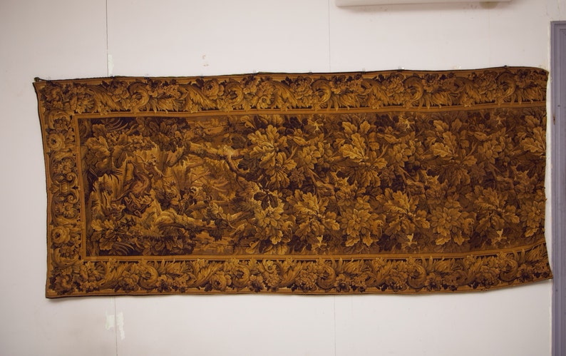 109x48 Inches Large Size Vintage Tapestry, 19th Century Antique French ...