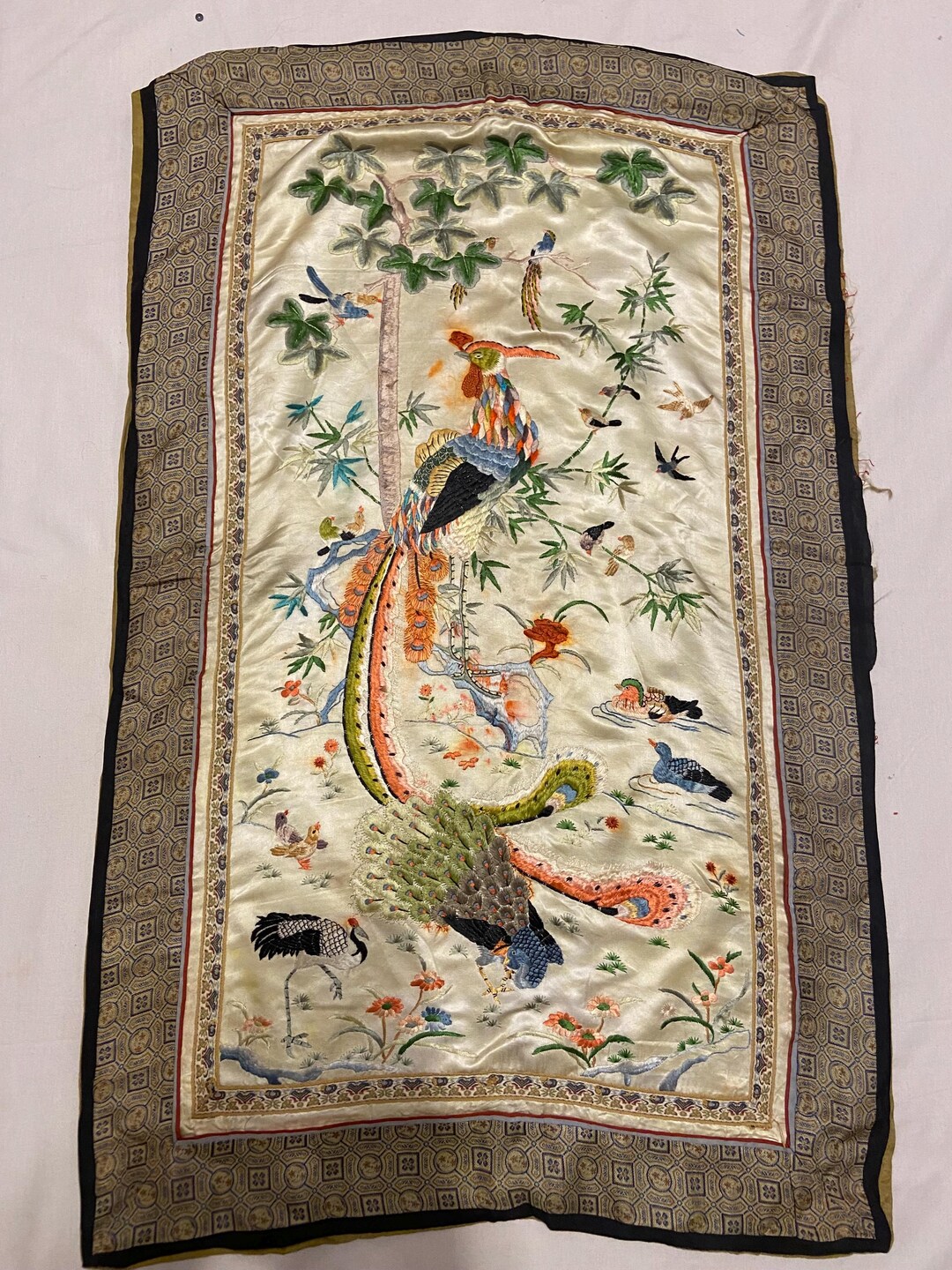 Antique Chinese Tapestry Antique Chinese Textile Figural Wall Hanging ...