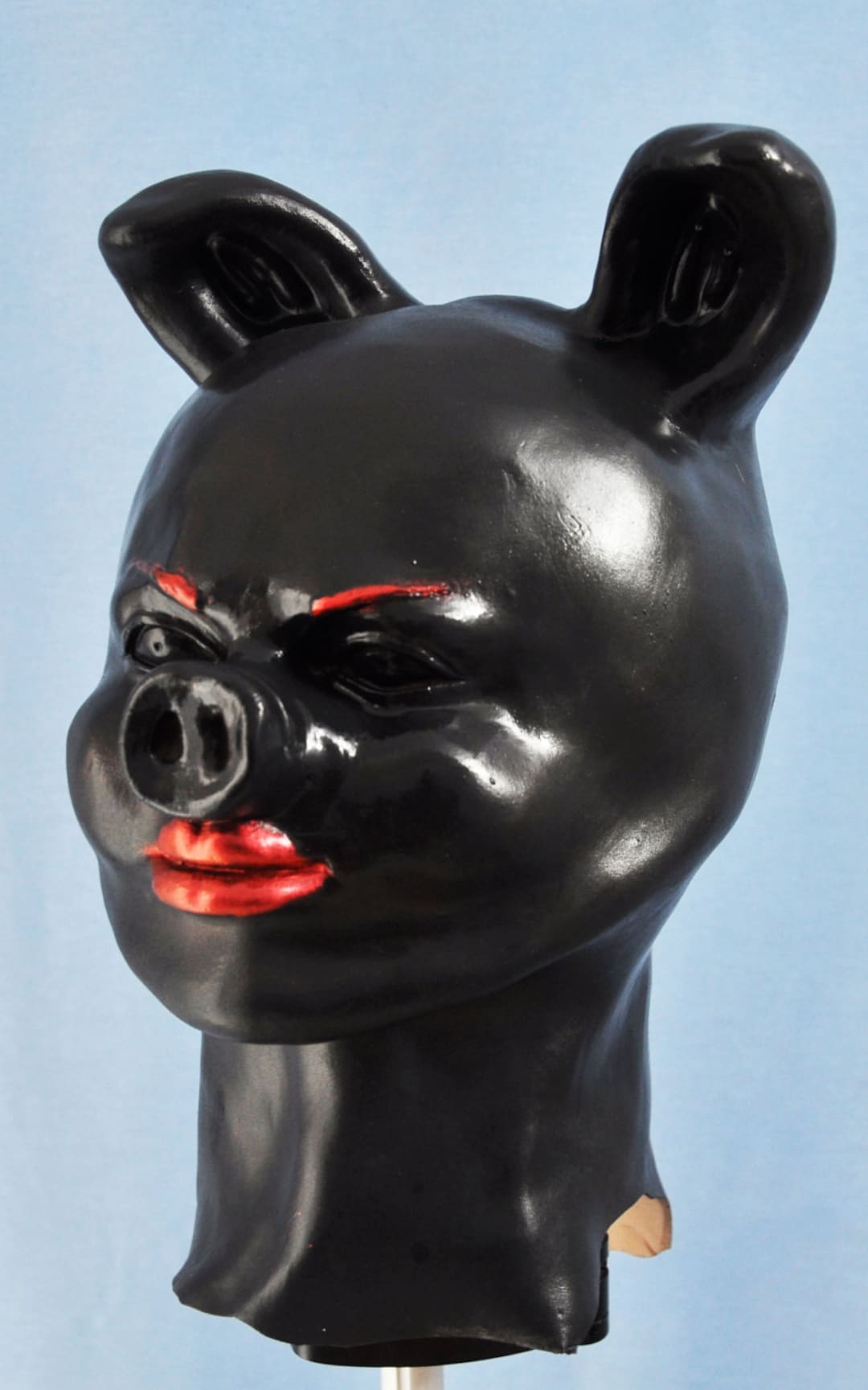 Miss Piggy Sue Black Metallic Highlighted Foam Latex Mask Cosplay ...