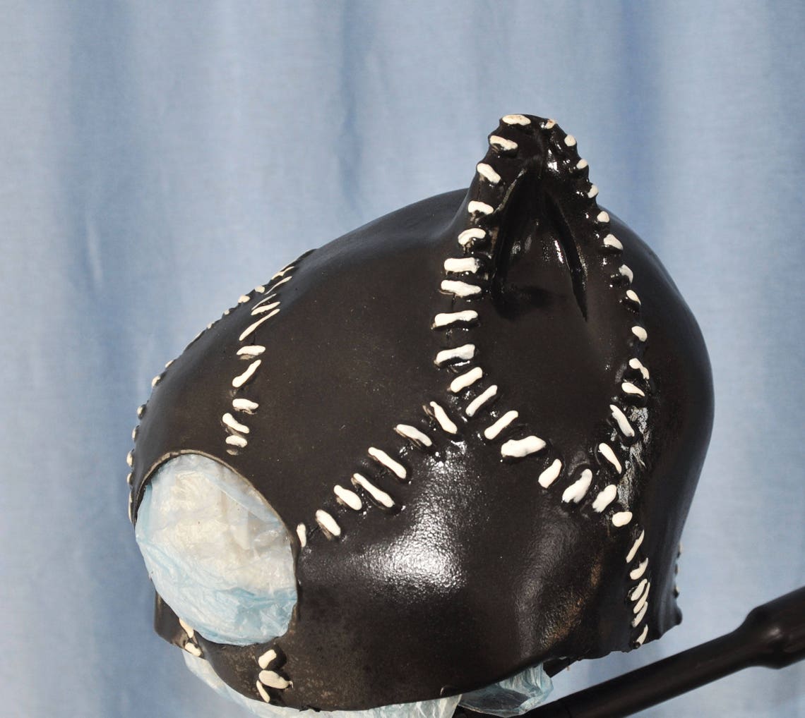 Catwoman Hood Meow Cat Woman Short Hood Foam Latex Mask Cosplay ...