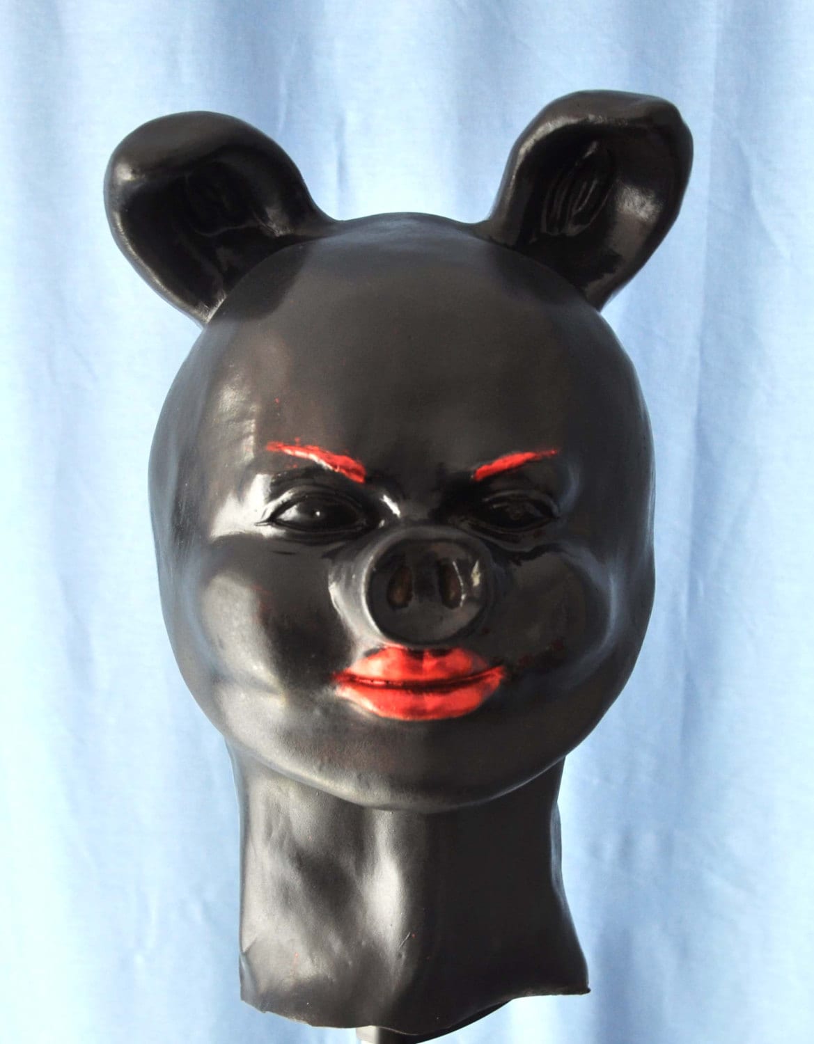 Miss Piggy Sue Black Metallic Highlighted Foam Latex Mask Cosplay ...