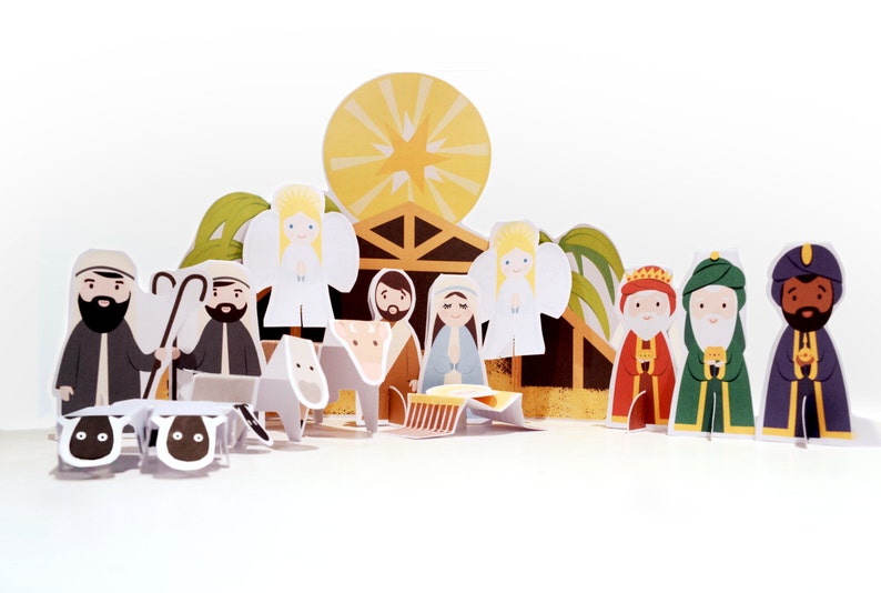 Printable PDF Paper Toy - Nativity - Cut and Fold Paper Toy - DIY Craft ...