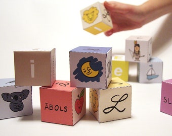 English Alphabet Cubes, Printable PDF Toy - DIY Craft Kit, Paper Toy ...