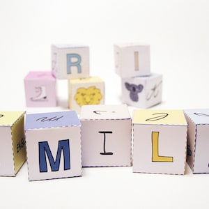 English Alphabet Cubes, Printable PDF Toy - DIY Craft Kit, Paper Toy ...