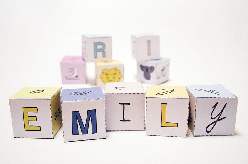 English Alphabet Cubes, Printable PDF Toy - DIY Craft Kit, Paper Toy ...