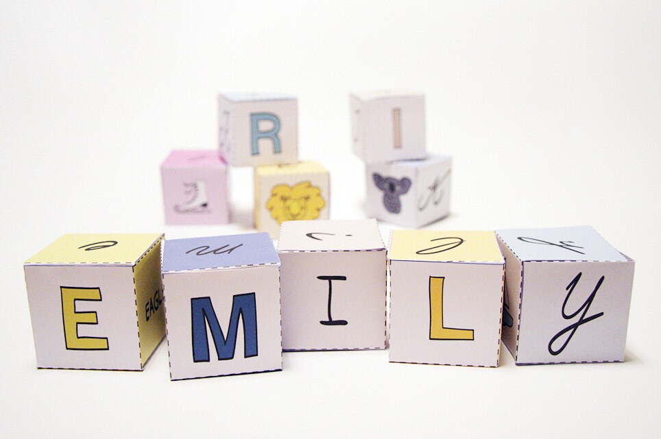 English Alphabet Cubes, Printable PDF Toy - DIY Craft Kit, Paper Toy ...