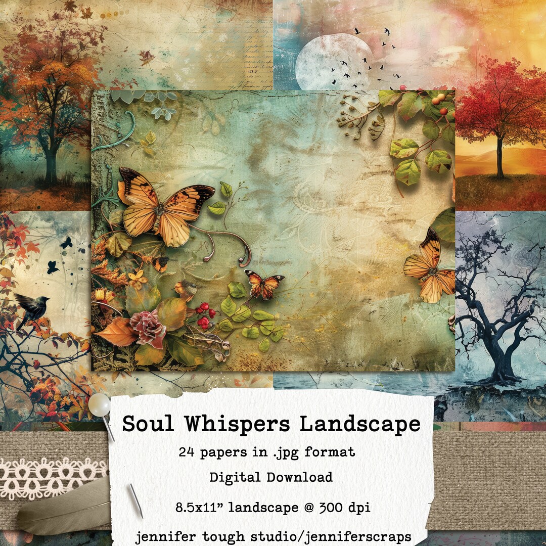 Nature Landscape Junk Journal Paper: Tranquil Printable (digital ...