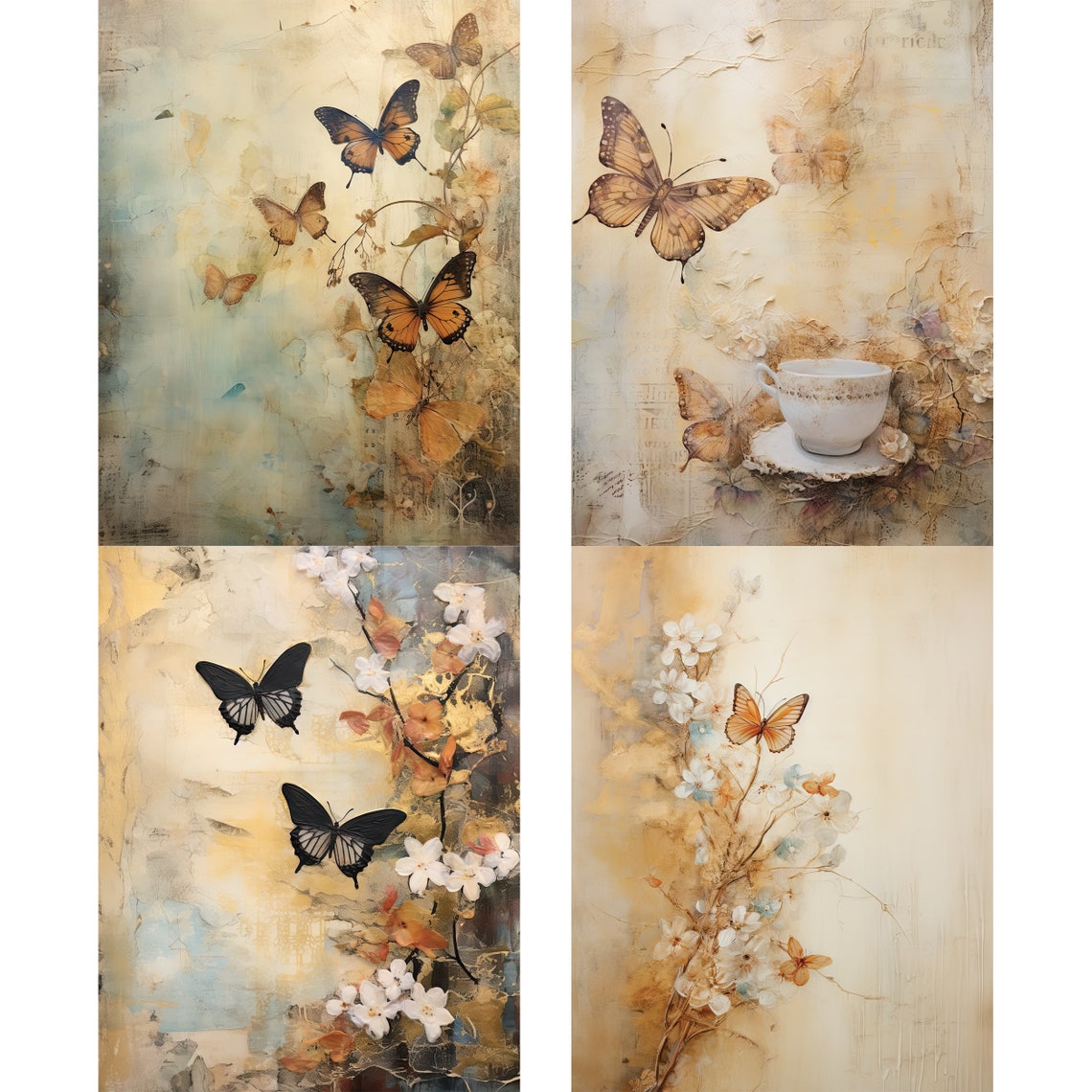 Serene Moments Tea and Coffee Printable Art and Junk Journal Papers ...