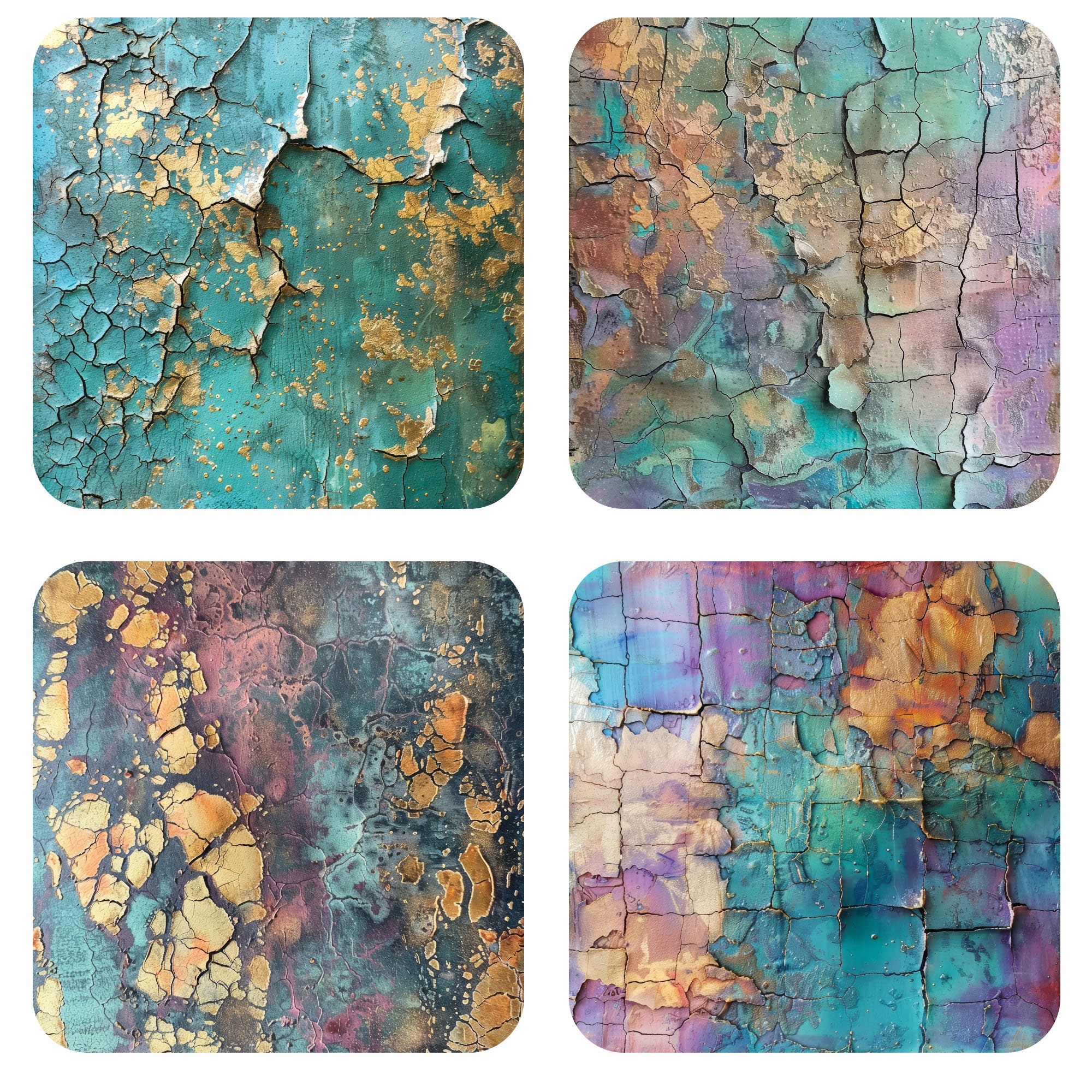 Patina Backgrounds - Copper Inspired Patinas, Digital Scrapbook Paper ...