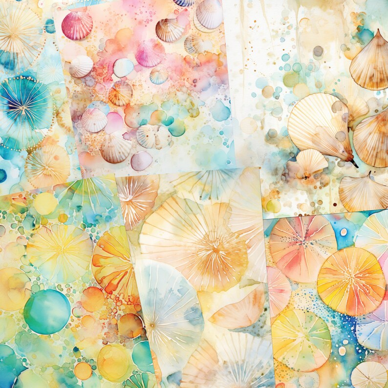 Beach Bliss Digital Papers, Beach Theme Scrapbooking Printable ...