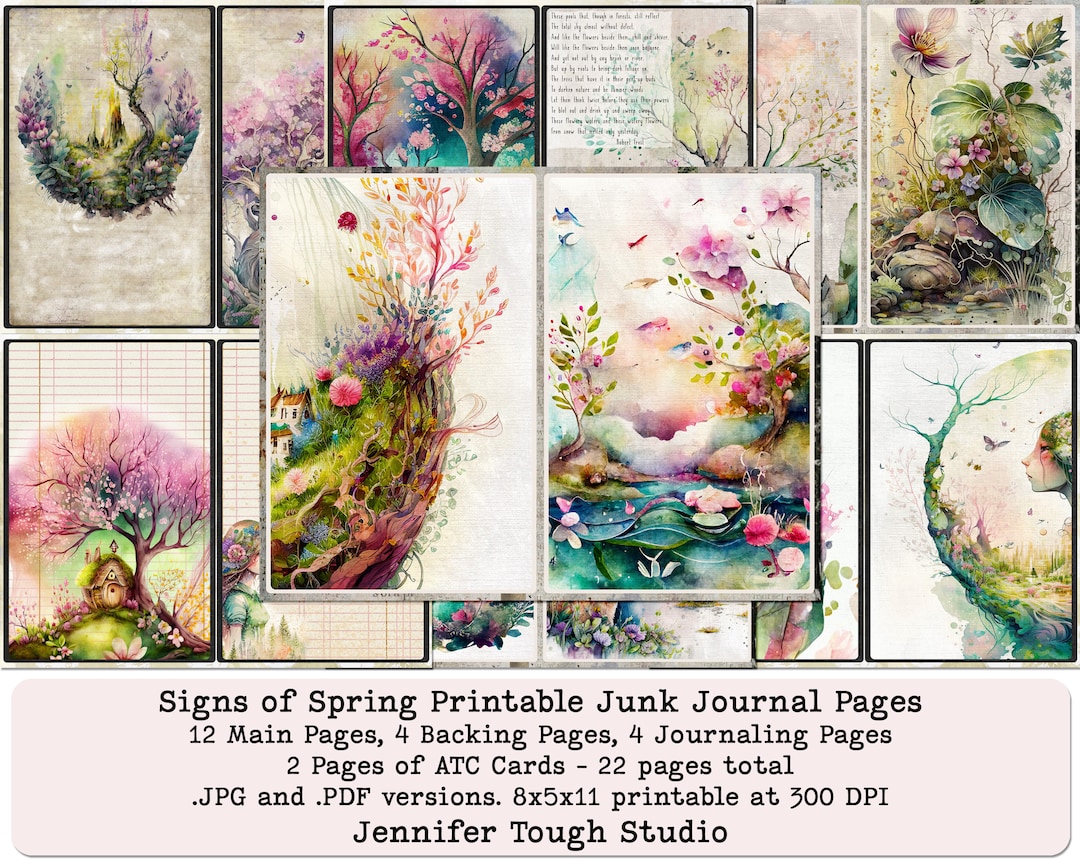 Signs of Spring Junk Journal Pages: Fairy Tale Digital Paper (digital ...