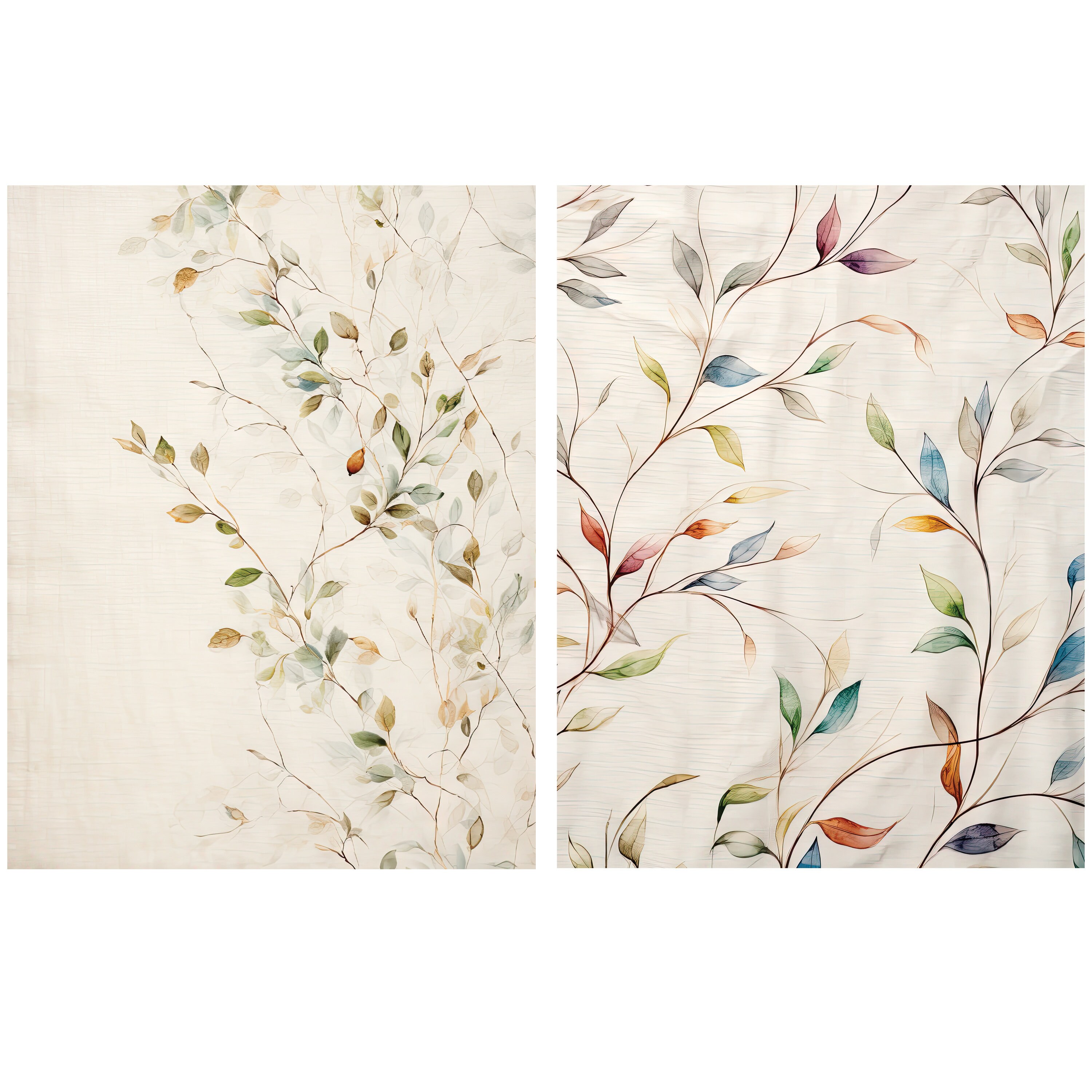 Twig & Leaf Printable Paper: Rustic Scrapbook Paper (digital Download ...