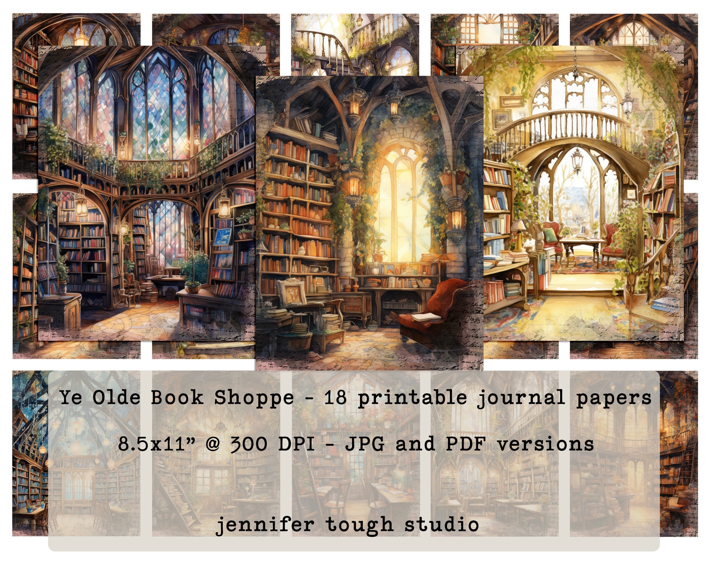 Ye Olde Book Shoppe 18 Printable Papers for Junk Journals - Etsy UK