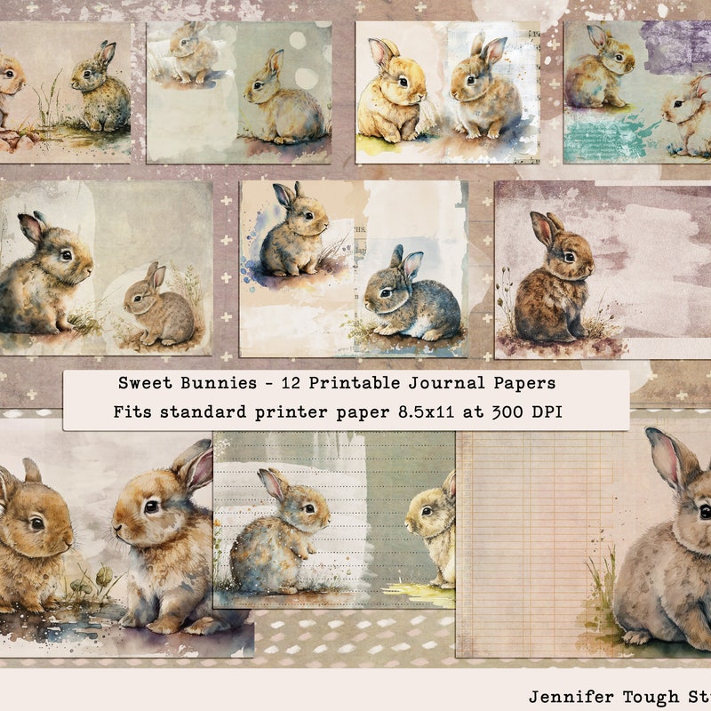 Bunny Digital Papers - Etsy