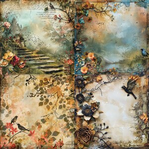 Seasonal Nature Digital Scrapbook Paper Pack: 20 Unique 12x12 ...