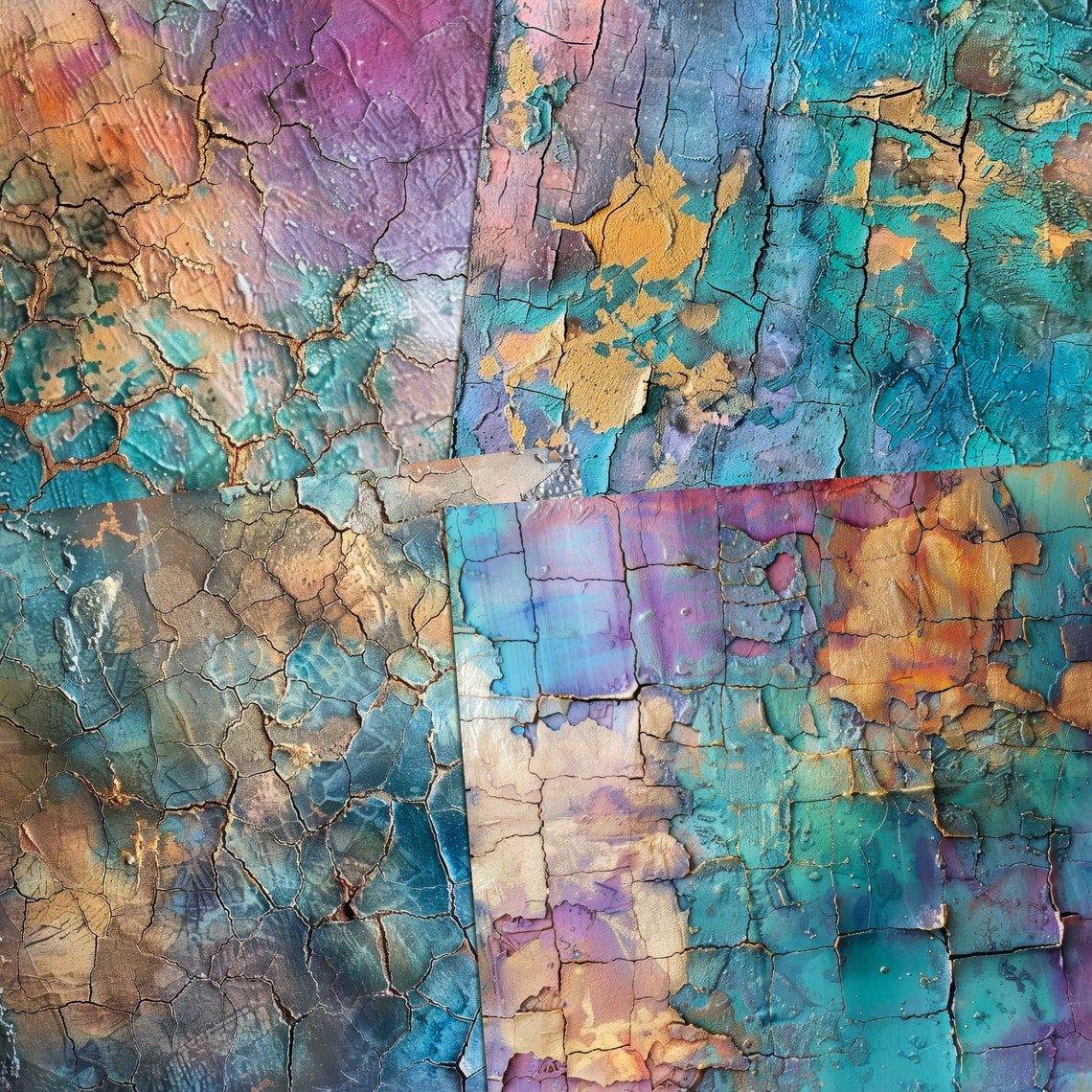 Patina Backgrounds Copper Inspired Patinas, Digital Scrapbook Paper ...