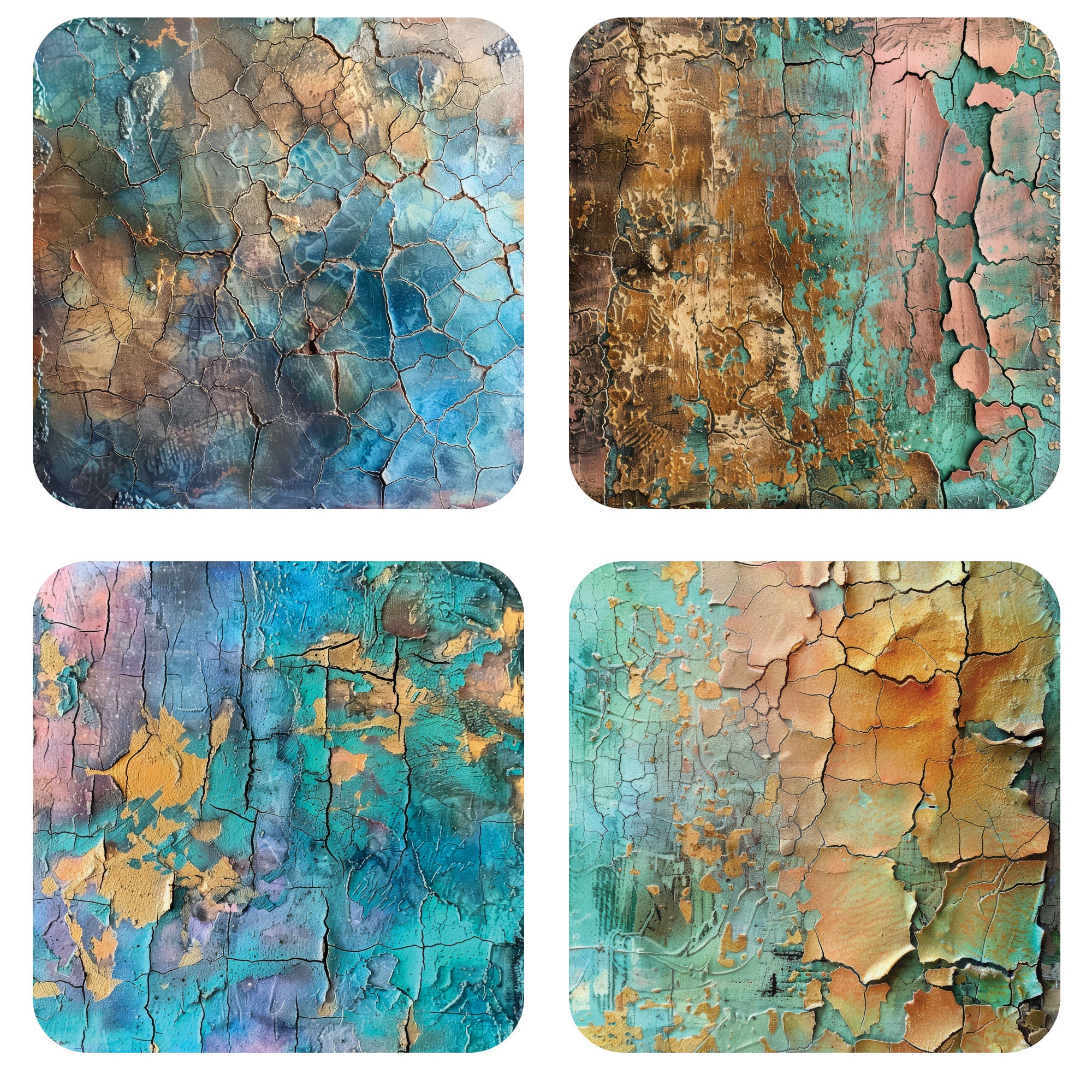 Patina Backgrounds - Copper Inspired Patinas, Digital Scrapbook Paper ...