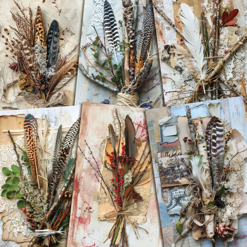 Wildcrafted Half Papers, Nature Bouquet Printable Digital Paper, 24 ...