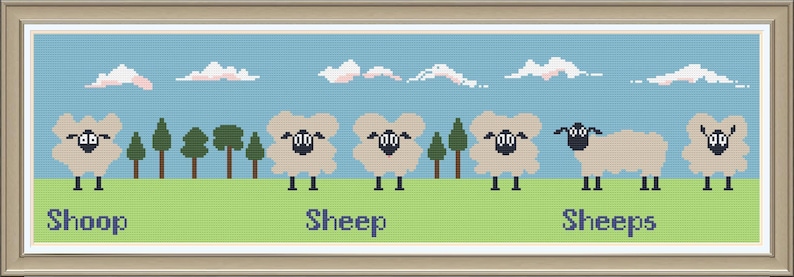 Sheep Cross Stitch Design PDF Chart Download Original Design - Farmyard ...