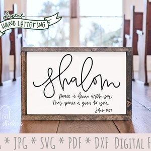 Shalom Hand Lettered SVG | Christian Hebrew Peace Design (digital ...