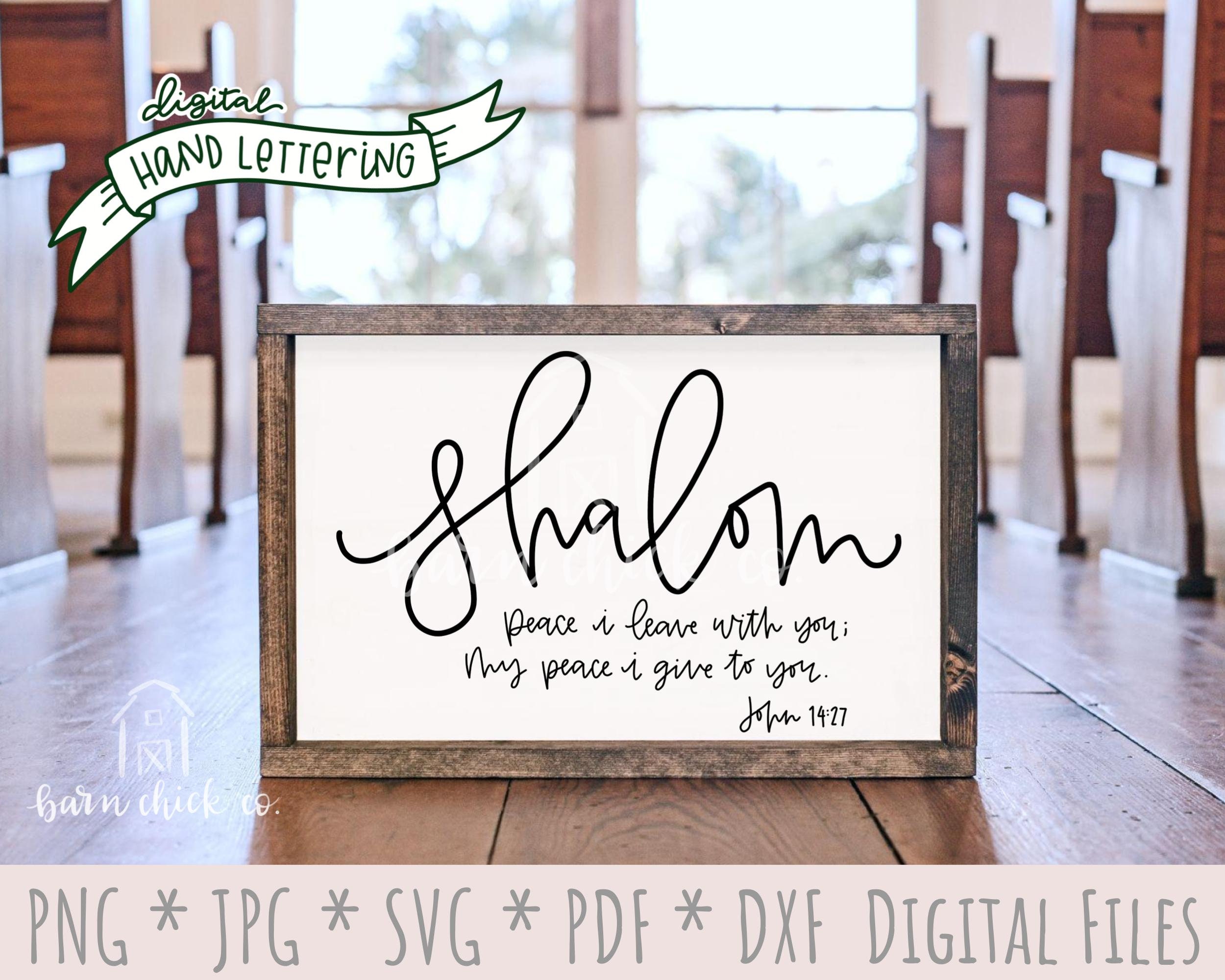Shalom SVG Christian Hebrew | Hand Lettered Peace Jewish PNG | Faith ...