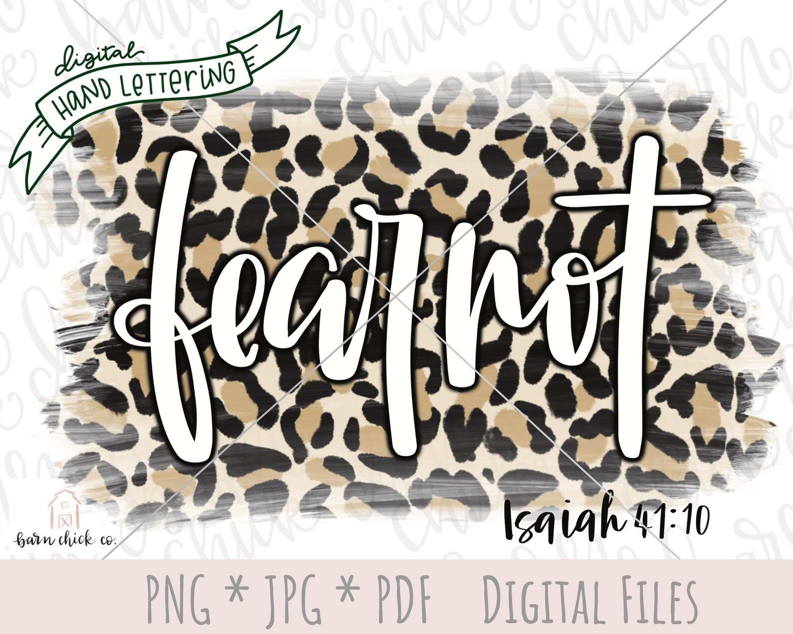 Fear Not PNG Cheetah Print Sublimation Design Isaiah 41:10 | Etsy