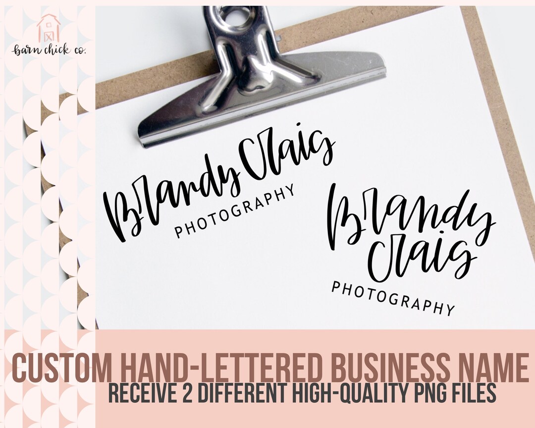 Custom Hand Lettered Business Name | PNG Commercial Use | Photographer ...