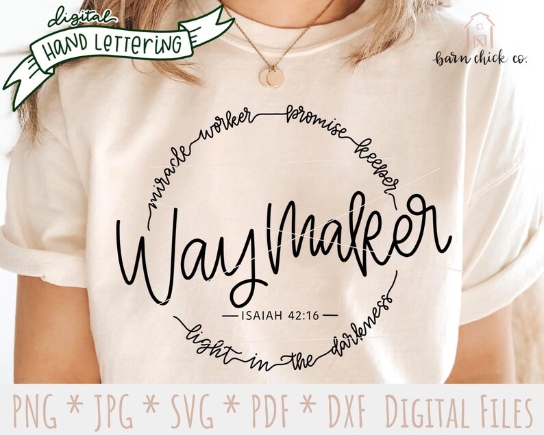 Waymaker SVG Hand Lettered Christian Scripture Way Maker - Etsy