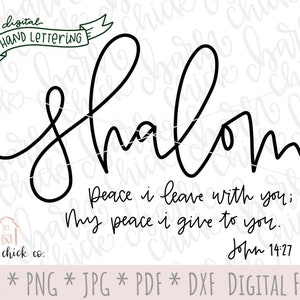 Shalom SVG Christian Hebrew | Hand Lettered Peace Jewish PNG | Faith ...