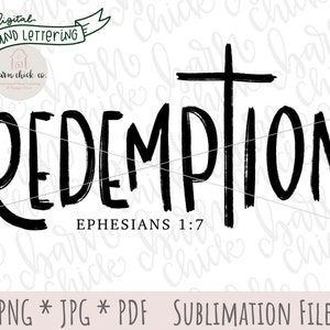 Redemption Cross PNG | Hand Lettered Bible Verse (digital Download) - Etsy