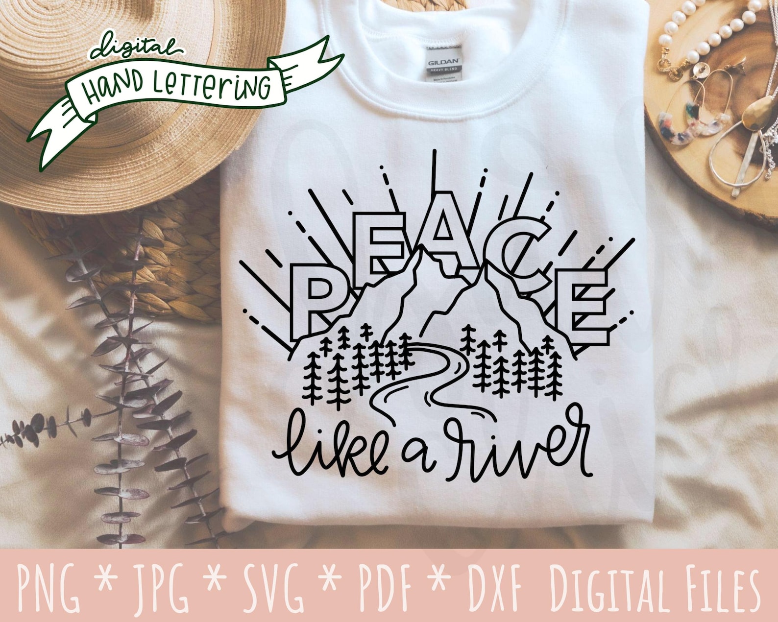 Peace Like a River SVG Hand Lettered | It is Well With My Soul ...