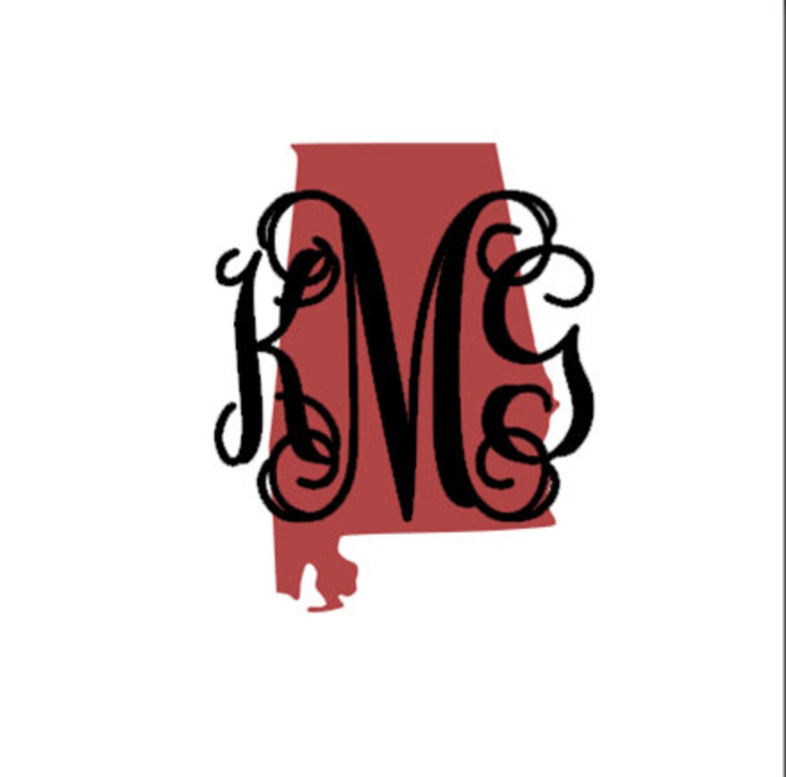 Monogram State Vinyl Decal - Etsy