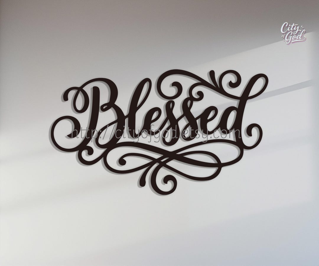Metal Blessed Sign for Wall Decor, Large Storefront Thanksgiving Art ...