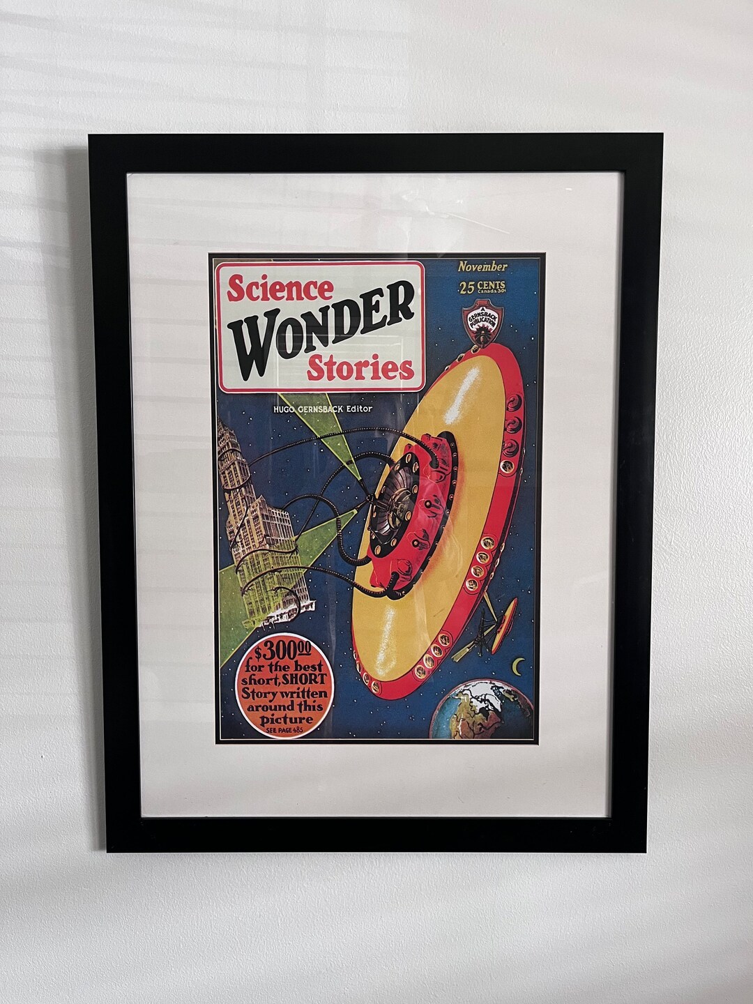 35"x 27" SCIENCE WONDER STORIES 1930 Magazine Cover Framed Print - Etsy