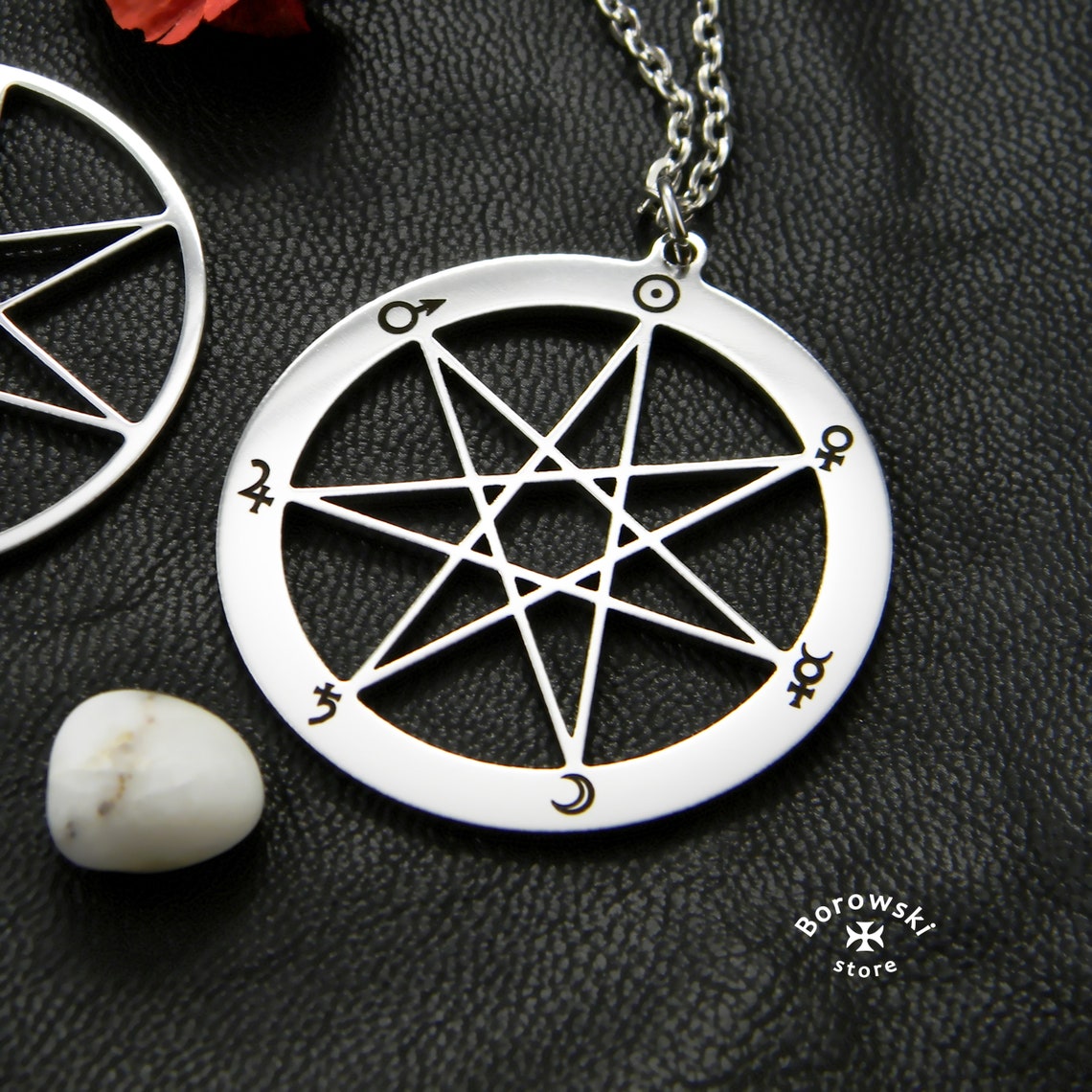 Heptagram Symbol pendant-Planetary Septagram 7 Pointed | Etsy