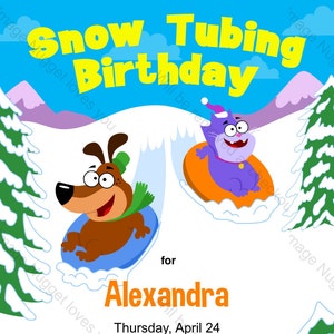 Snow Tubing Birthday Party Invitation - PRINTABLE Birthday Invite ...