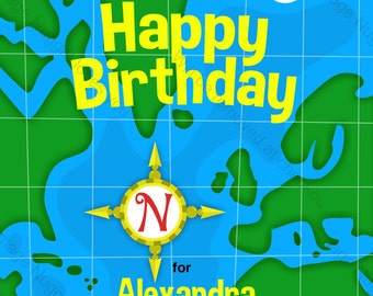 Birthday Map Invitation - Etsy