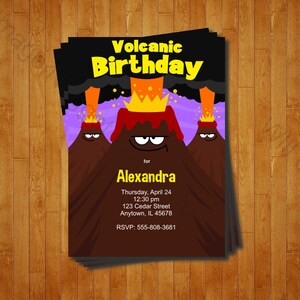 Volcano Birthday Invitation - Printable Design, Customizable, Instant ...