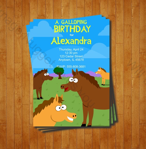 Horse Party Invitation Printable Birthday Invite for a Pony | Etsy