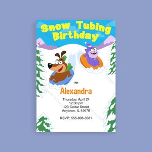 Snow Tubing Birthday Party Invitation - PRINTABLE Birthday Invite ...