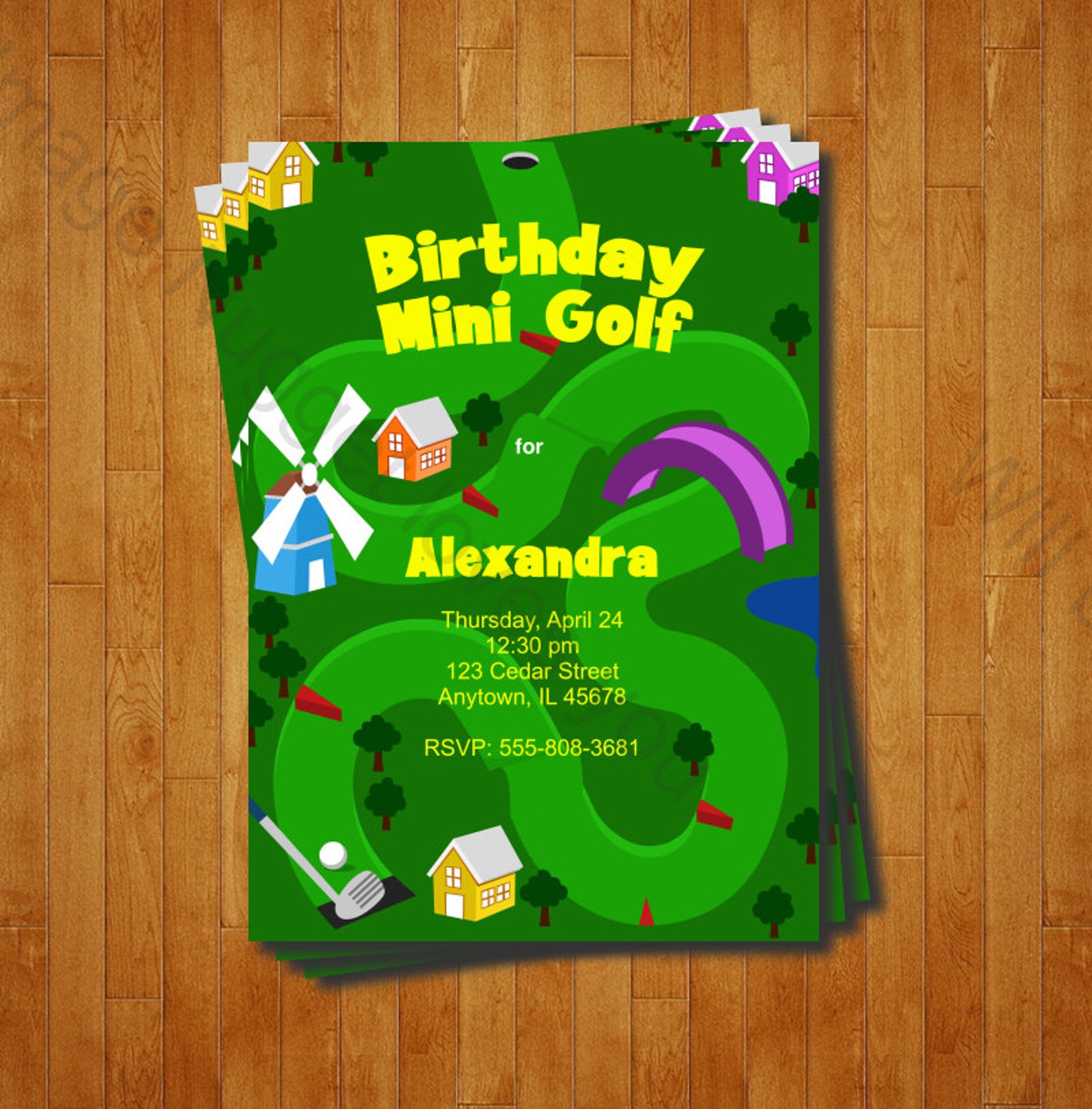Mini Golf Birthday Invitation - Printable Design, Customizable, Instant ...