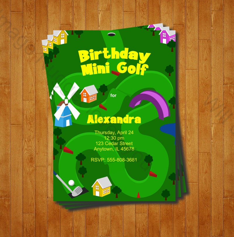 Mini Golf Birthday Invitation - Printable Design, Customizable, Instant ...