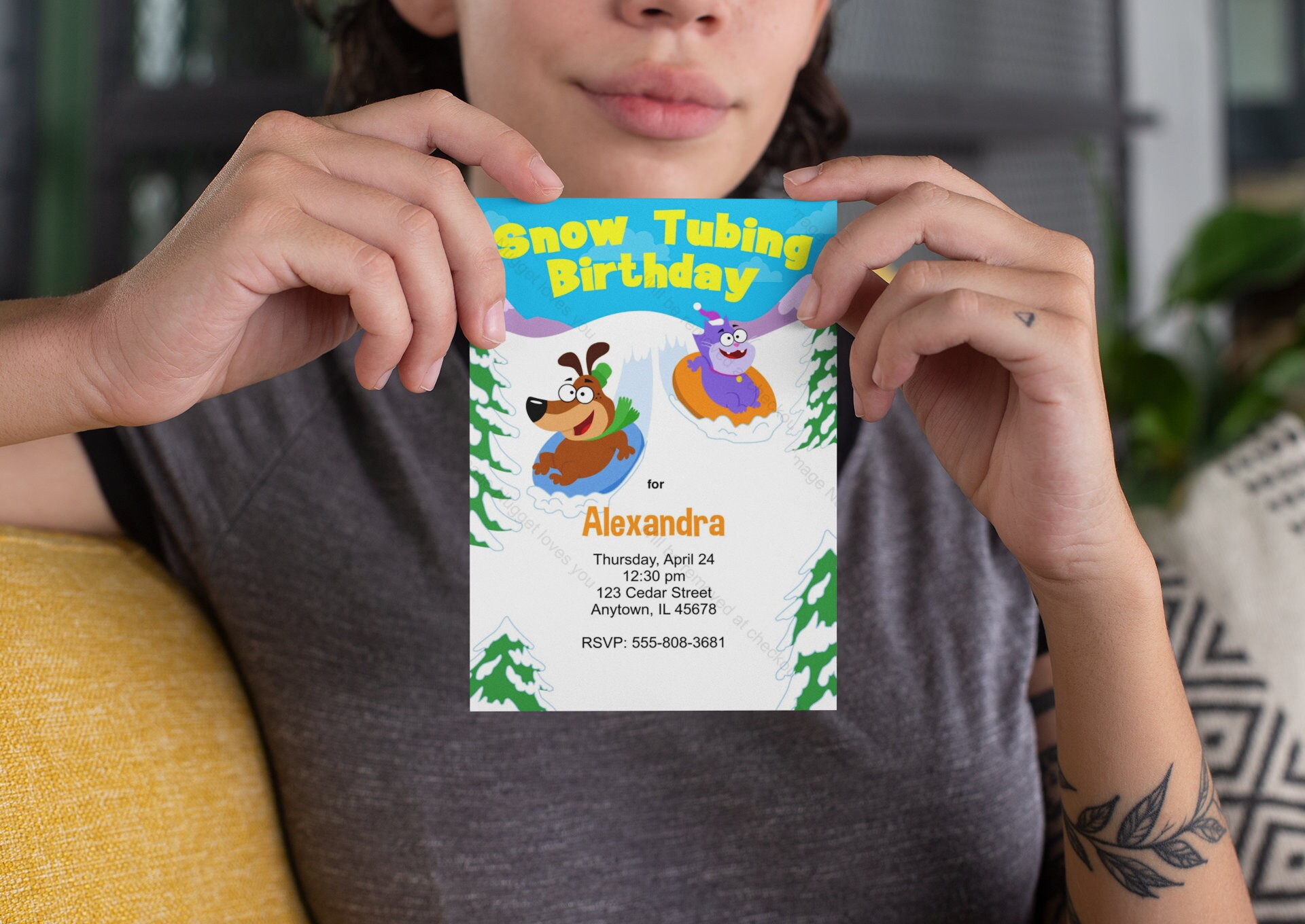 Snow Tubing Birthday Party Invitation - PRINTABLE Birthday Invite ...