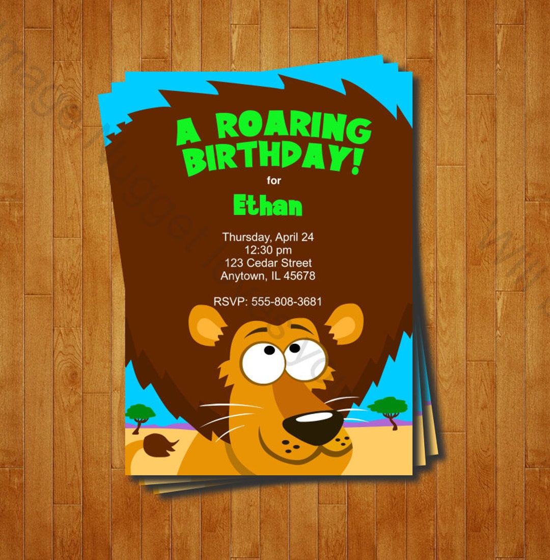 Lion Party Invitation - Printable Birthday Invite for a Jungle Birthday ...