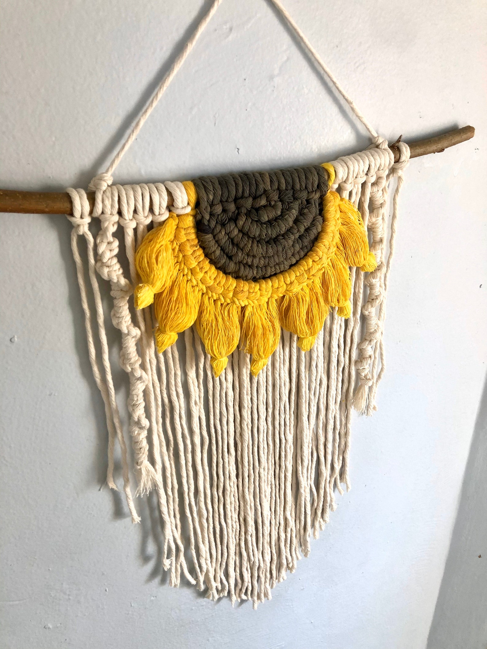 Sunflower Macrame Wall Hanging | Original Design|wall Art| Dip Dyed ...